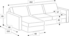 Antracitová žinylková rohová pohovka (levý roh/s lenoškou) Fabian – Scandic