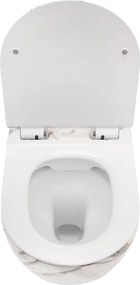 Rea Carlos Slim Lava Shiny, závěsná WC mísa Rimless 49,5x37x35,5 cm, imitace kamene, REA-C0536