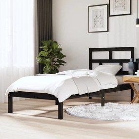 vidaXL Rám postele masivní dřevo 75 x 190 cm Small Single [3101180] Barva: Černá