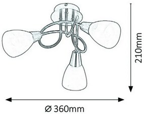 Rabalux 5532 - Přisazený lustr JENNA 3xE14/40W/230V matný chrom