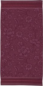 Pip Studio ručníky z bavlněného froté Jasmine Jacquard, tmavě růžové (Luxusní ručníky z bavlněného froté v designu Jasmine Jacquard v tmavě růžové)