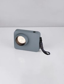 Šedomodrá kovová LED stmívatelná stolní lampa (výška 11 cm) Kedros – Nova Luce