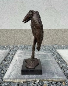 Bronzová socha - Pár marabu exotická soška ptáků