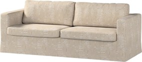 Potah na pohovku IKEA Karlstad 3-místná, nerozkládací, dlouhý barva béžová látka pletený vzor, vzorované