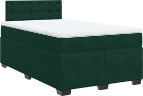 Box spring postel s matrací tmavě zelená 120 x 200 cm samet 3286297