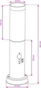 Brilagi - Venkovní lampa se senzorem NOVA 1xE27/15W/230V 40 cm IP44 matný chrom