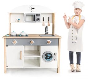 Dřevěná dětská kuchyňka s pračkou