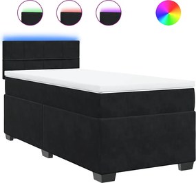 Box spring postel s matrací černá Single samet 3288771