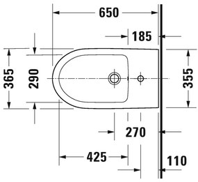 Duravit No.1 - Stojící bidet, bílá 22971000002