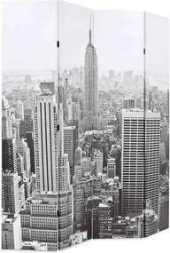Skládací paraván 160 x 170 cm Denní New York černobílý 245858