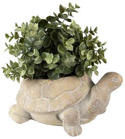 Béžový cementový květináč želva Turtle - 22*16*10 cm
