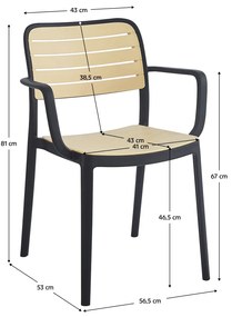 Kondela Stohovatelná židle, černá/béžová, KARDOS TYP 2