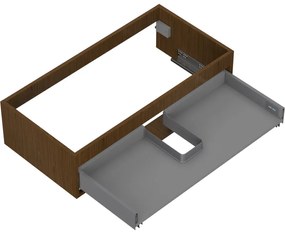 Mexen Box-A, závěsná skříňka 90 cm, 1 zásuvka, ořech, 91AX0-0900-235-1-86