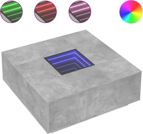Konferenční stolek s Infinity LED betonově šedý 100x100x40 cm 3284045