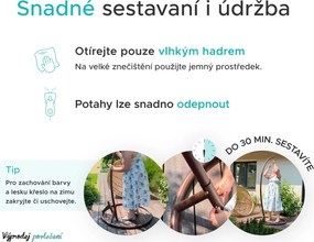 Závěsné křeslo MOLINE se stojanem, černé