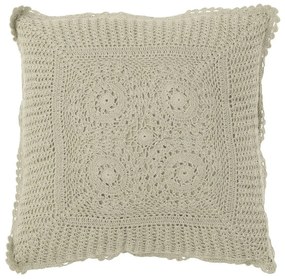 Světle zelený bavlněný polštář s krajkou Lace green - 42*12*42cm