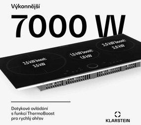 Klarstein Delicatessa 80, indukční varná deska, vestavná, 7400 W, 3 zóny, sklokeramika