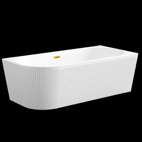 Invena Invena, volně stojící vana 170x80x58 cm, pravá, bílá lesklá, zlatý přepad, INV-AN-02-19P-KPL