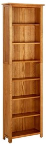Knihovna se 7 policemi 60x22x200 cm masivní dubové dřevo,  331743
