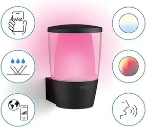 WiZ Elpas černé / Venkovní nástěnné svítidlo / LED / Wi-Fi / RGB / IP4