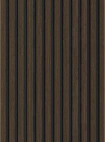 Mexen Lam-B, akustické stěnové lamely 275 × 30 cm, HDF deska 4 mm, technická dýha, ořech pálený, S100-275307-3015-024