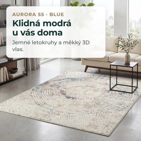 Angel Carpet, Kusový koberec Aurora 55 Blue, 160x230, modrá, kancelář