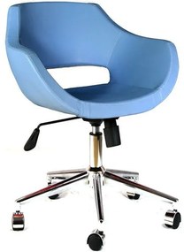Modrá kancelářská židle s kovovou nohou 2021A0119 Bürocci Viva