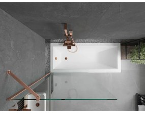 Mexen Next, 1-křídlová vanová zástěna 90 x 150 cm, 6mm čiré sklo, měděná matná, 895-090-000-00-00-65