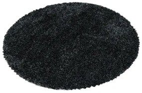 Koberce Breno Kusový koberec FLUFFY kruh 3500 Anthrazit, Černá, 160 x 160 cm