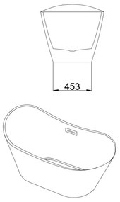 BPS-koupelny Volně stojící akrylátová vana HYD-RIC513A 150x75 bílá, odtokový komplet černý