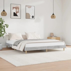 vidaXL Rám postele betonově šedý 200 x 200 cm kompozitní dřevo