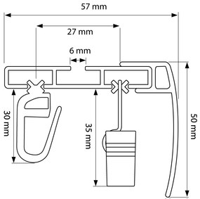 Dekodum Jednořadá hliníková stropní kolejnicová garnýž s krytem bílá 200 cm