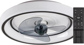 Rabalux Černé stropní LED svítidlo s ventilátorem Horacio 470mm 67W CCT s DO 71009