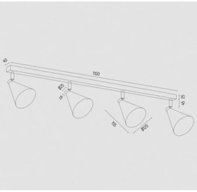 Argon 1805 - Bodové svítidlo LUCINDA 4xE14/7W/230V černá/zlatá