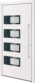 Vchodové dveře bílé 100 x 200 cm hliník a PVC 3157062