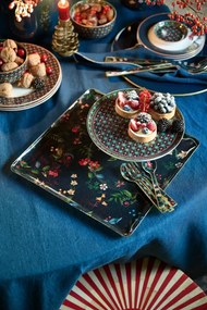 Pip Studio Berry Blues dortový podnos ∅21cm, zelený (malý dortový podnos z tenkostěnného porcelánu)