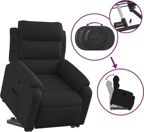 Zvedací polohovací křeslo černé textil 3204982