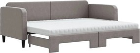Válenda s přistýlkou a matracemi taupe 80 x 200 cm textil 3196832
