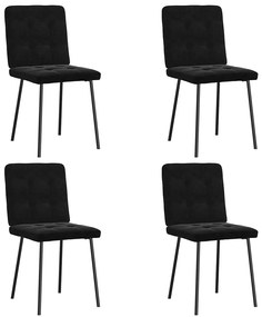 Jídelní židle 4 ks černé samet 3315163