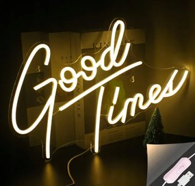 Neonový znak „Good Times“, teplá bílá barva, Led