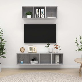 2dílný set TV skříněk betonově šedý dřevotříska 3079794