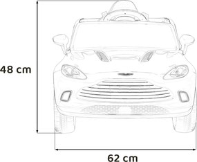 Ramiz Elektrické autíčko Aston Martin DBX pro děti červené + dálkové ovládání + EVA kola + pásy + plynulý start + audio LED