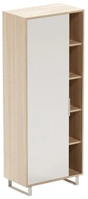 ARBYD Matně bílá dubová kancelářská skříň s nikou Thor 180 x 70 cm