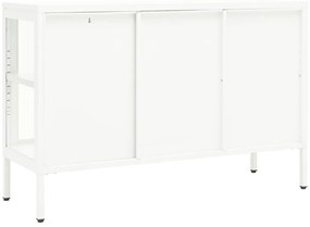 vidaXL Marketos Příborník bílý 105 x 35 x 70 cm ocel a sklo