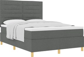 Postel s boxspringem s matrací Tmavě šedá 140 x 190 cm textil 3339540