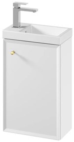 Cersanit Mille, závěsná WC skříňka 392x214x590 mm + keramické umyvadlo Como, bílá matná, S801-568