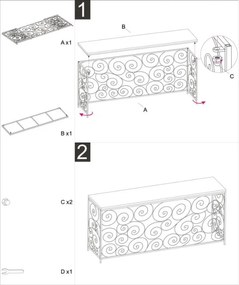 Designová konzola Fareeda 120 cm zlatá