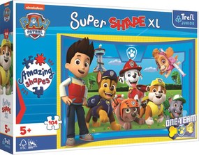 TREFL PUZZLE Super Shape XL Tlapková patrola Štěněcí kamarádi 60x40cm 104 dílků tr50016