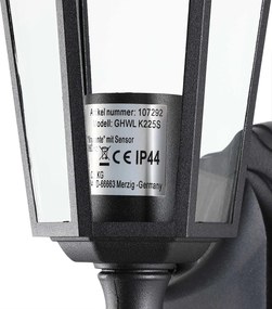 Nástěnné svítidlo s pohybové čidlo antracitová hliníkový IP44 nastavitelný