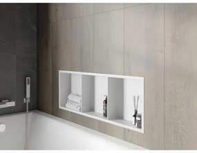 Mexen X-Wall-R, polička na zapuštění na obklad s límcem 90 x 30 cm, bílá, 1920903010S